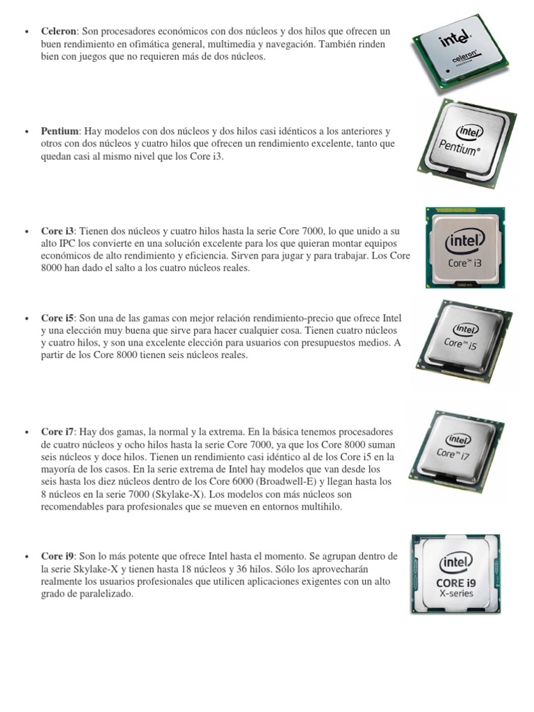 15 Tipos de Procesadores Actuales