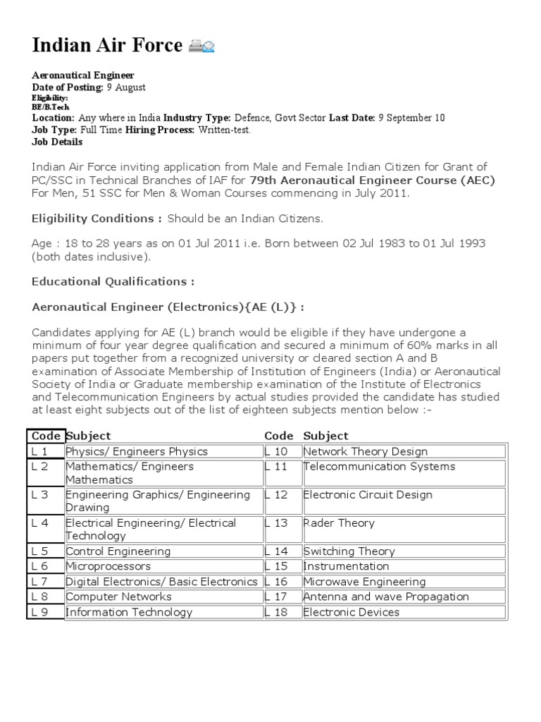 Indian Air Force | PDF | Engineer | Engineering
