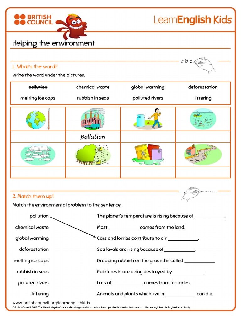 Worksheets Helping The Environment | PDF | Pollution | Environmental Issues
