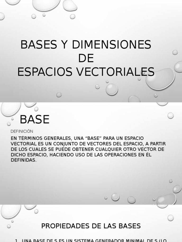Bases y Dimensiones | PDF