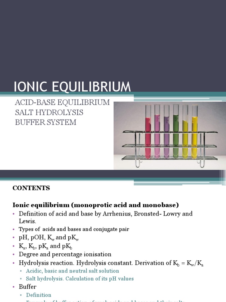 Chapter 4 - Ionic Equilibrium | PDF | Acid | Dissociation (Chemistry)