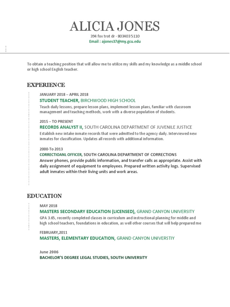 Gcu Resume | PDF