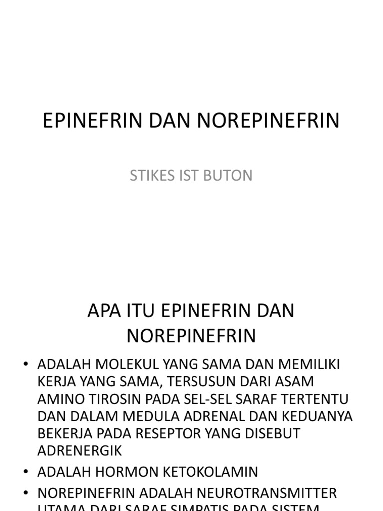 Epinefrin Dan Norepinefrin | PDF