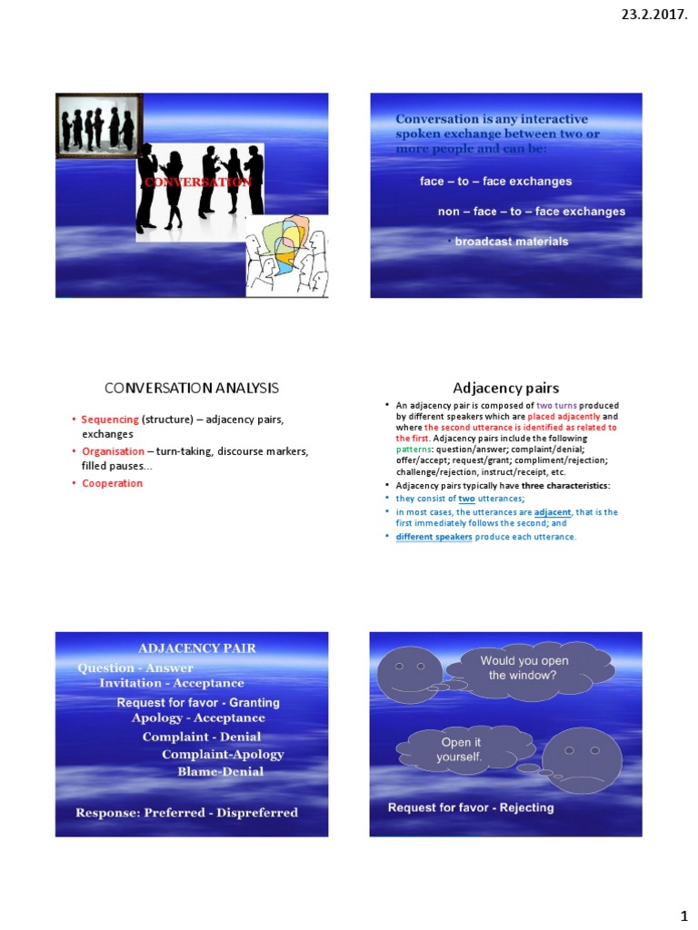 2 DA Conversation Analysis | PDF | Human Communication | Semiotics
