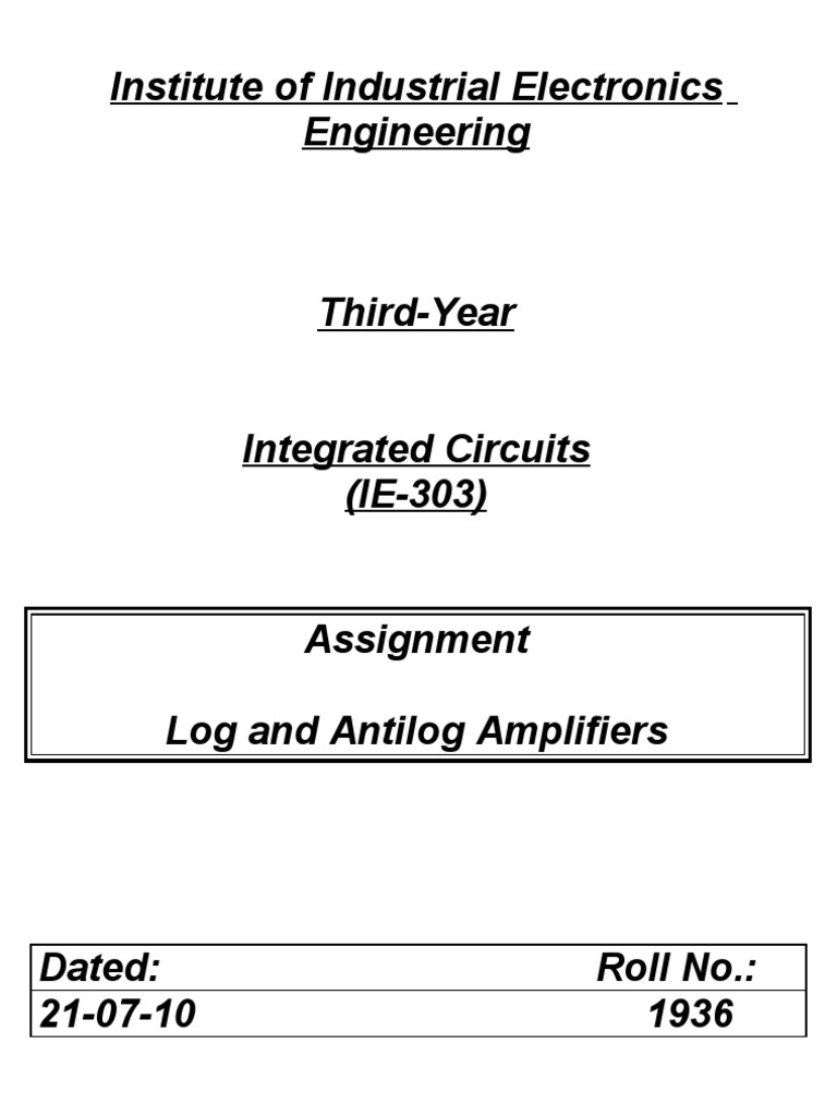 Log and Antilog Amplifiers | PDF | Decibel | Logarithm