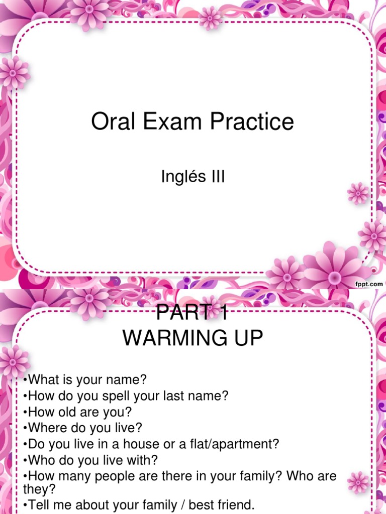 Oral Exam Practice Tips | PDF