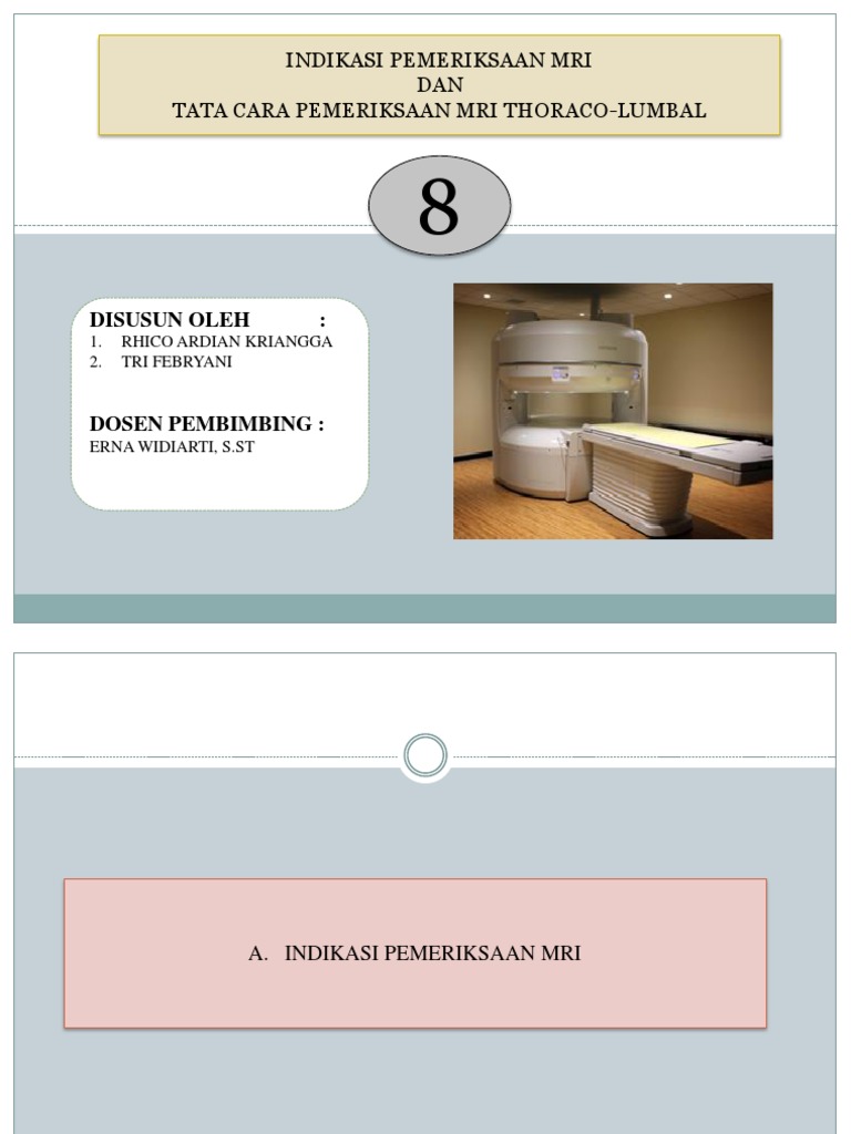 Indikasi dan Prosedur MRI Thoraco-Lumbal | PDF | Pengembangan Diri