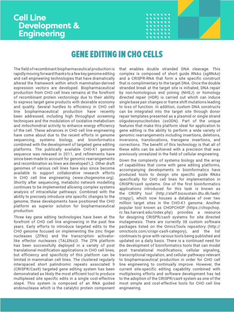 Enabling Precision Engineering of CHO Cell Lines for Biopharmaceutical ...