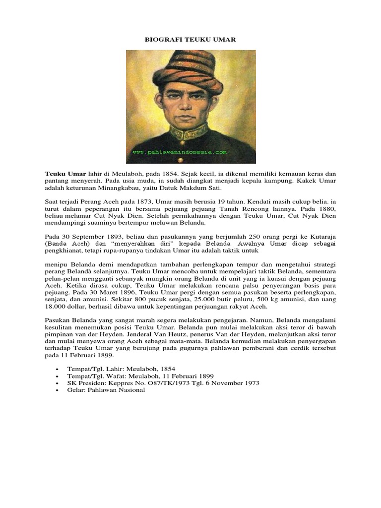 Biografi Teuku Umar | PDF