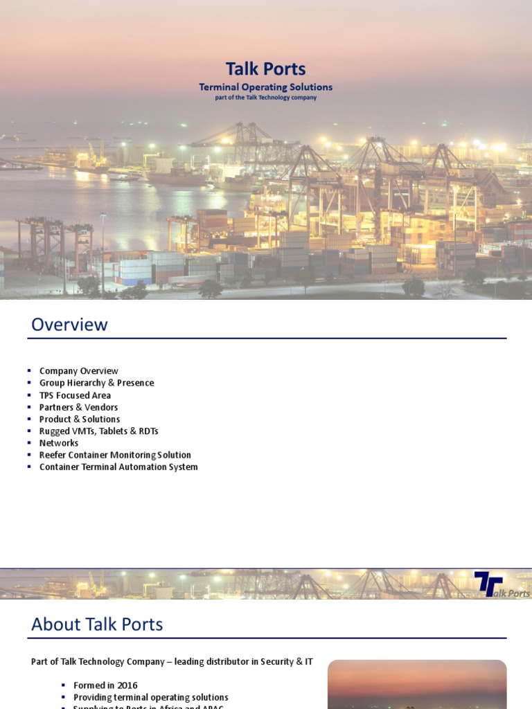 Talk Ports: Terminal Operating Solutions | PDF | Surveillance | Telemetry