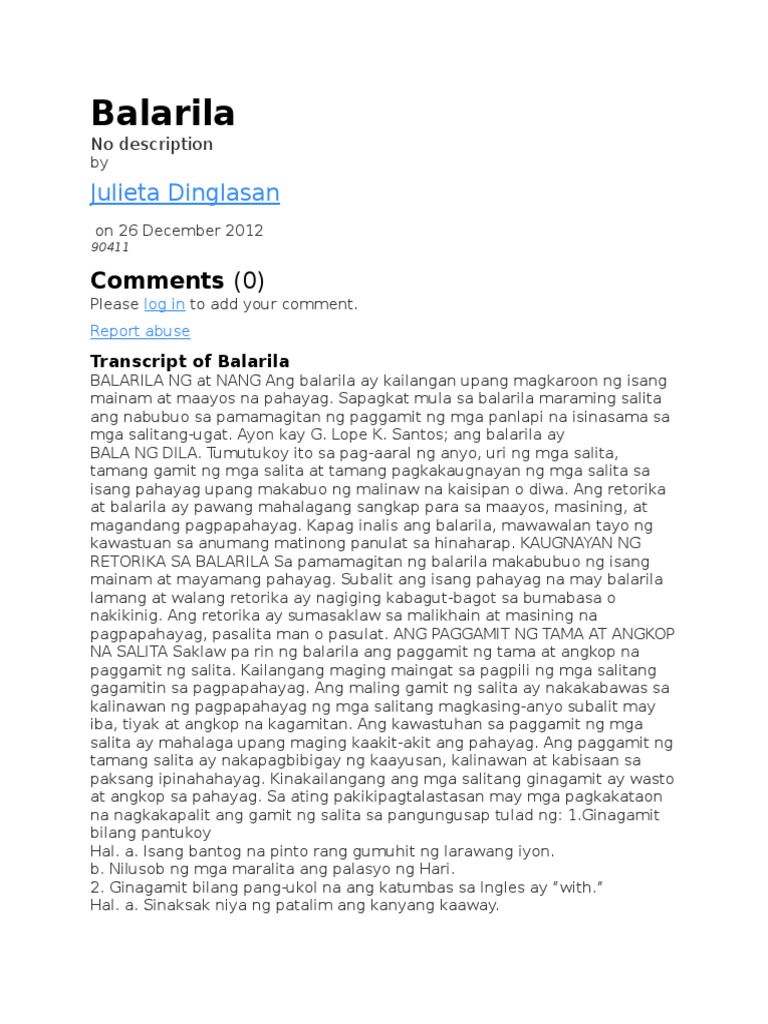 Balarila | PDF