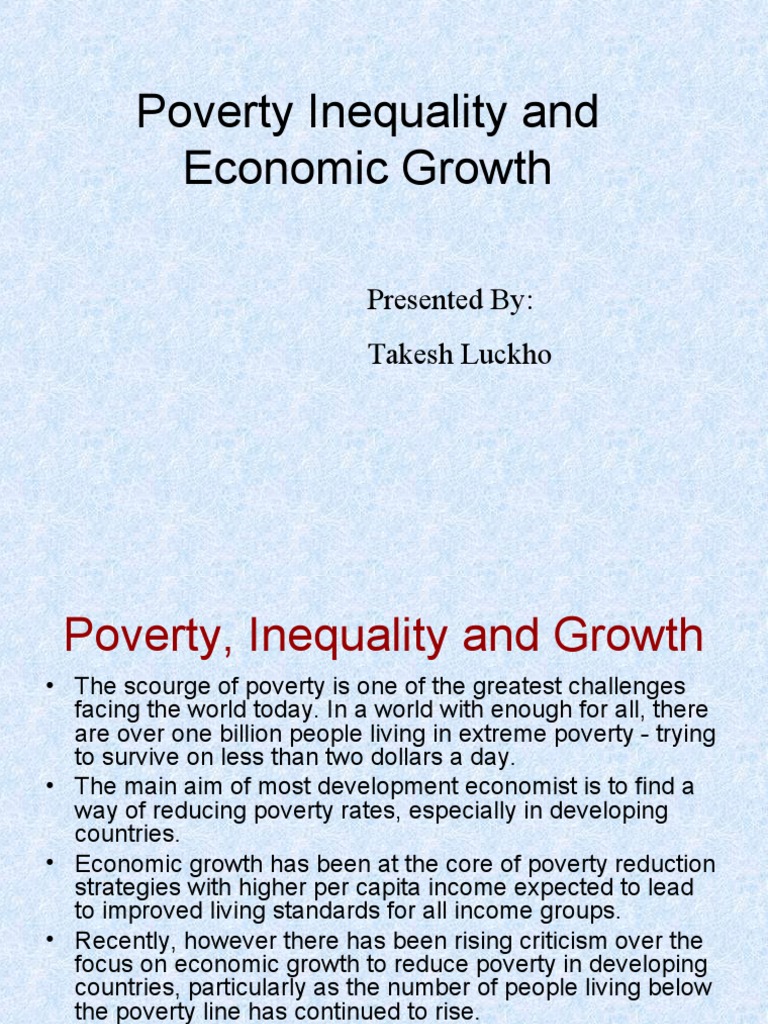Reducing Poverty Through Equitable Economic Growth: An Analysis of the ...