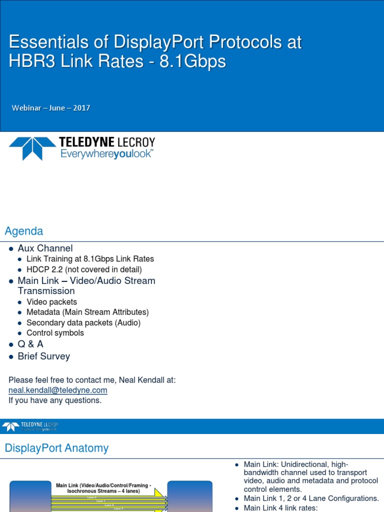 Monitoring and Analyzing the DisplayPort Connection Sequence and Link ...