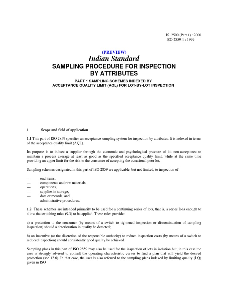 Is2500 Part 1 | PDF | International Organization For Standardization ...