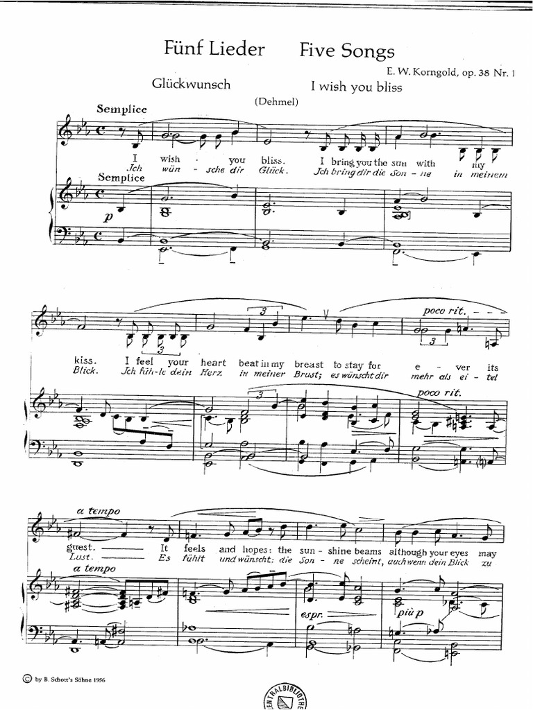 E. W. Korngold 5 Lieder | PDF