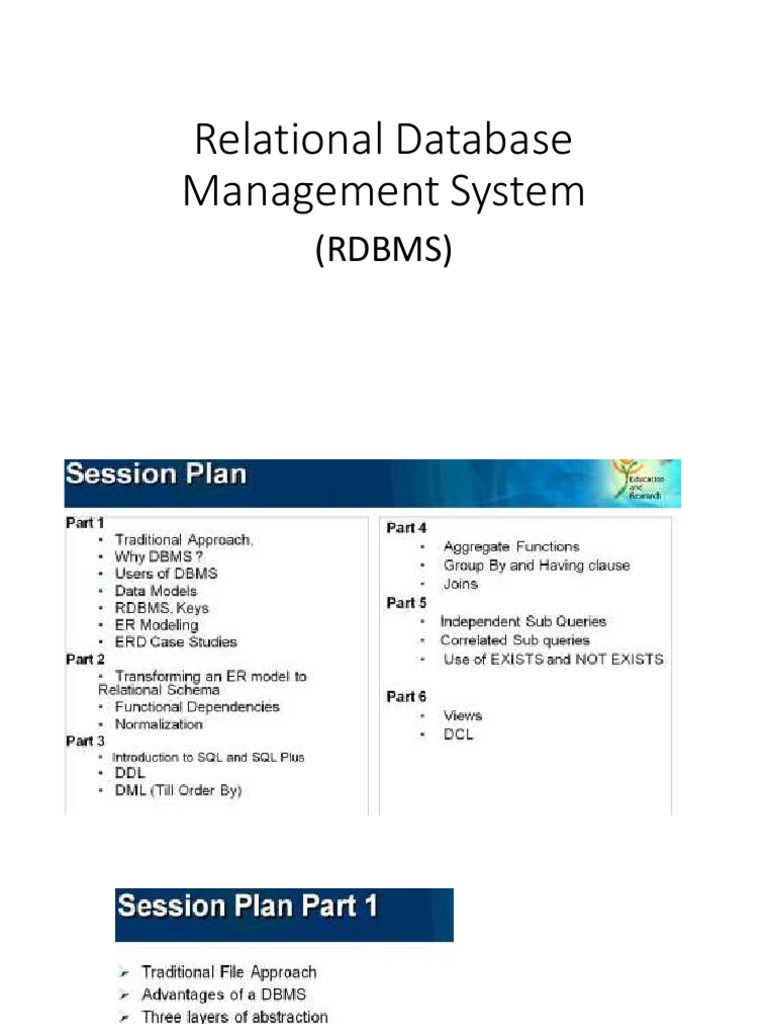 RDBMS 1 | PDF | Database Transaction | Database Schema