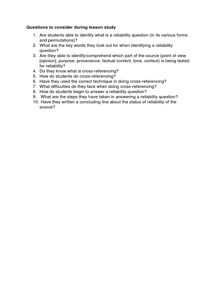 How Does A Reliability Question Look Like | PDF | Science & Mathematics