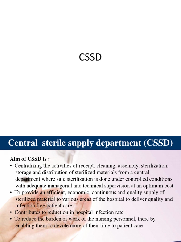 Central Sterile Supply Department: A Guide to Its Layout, Equipment ...
