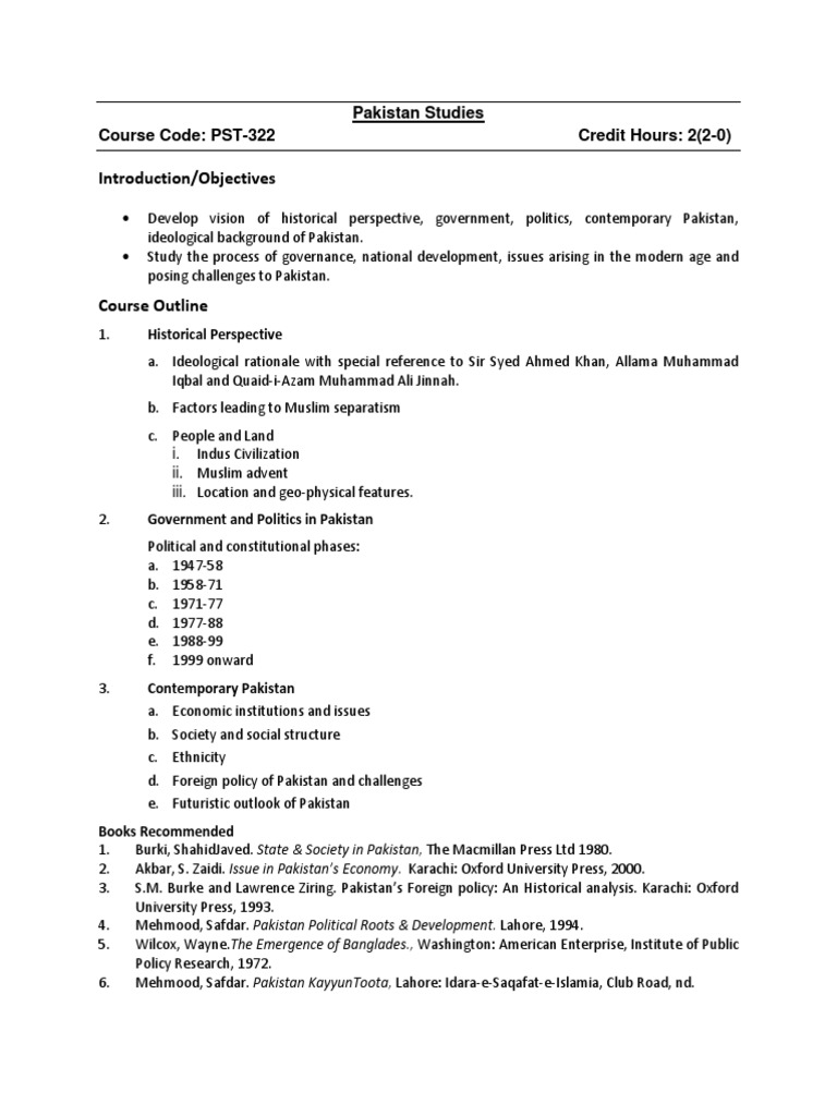 Pakistan Studies Notes PDF | PDF | Muhammad Ali Jinnah | Pakistan