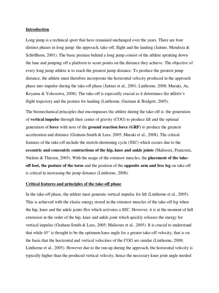 Long Jump Skill Analysis | PDF | Mechanics | Sports