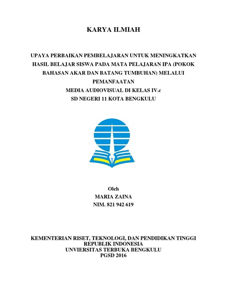 Cover Karya Ilmiah | PDF