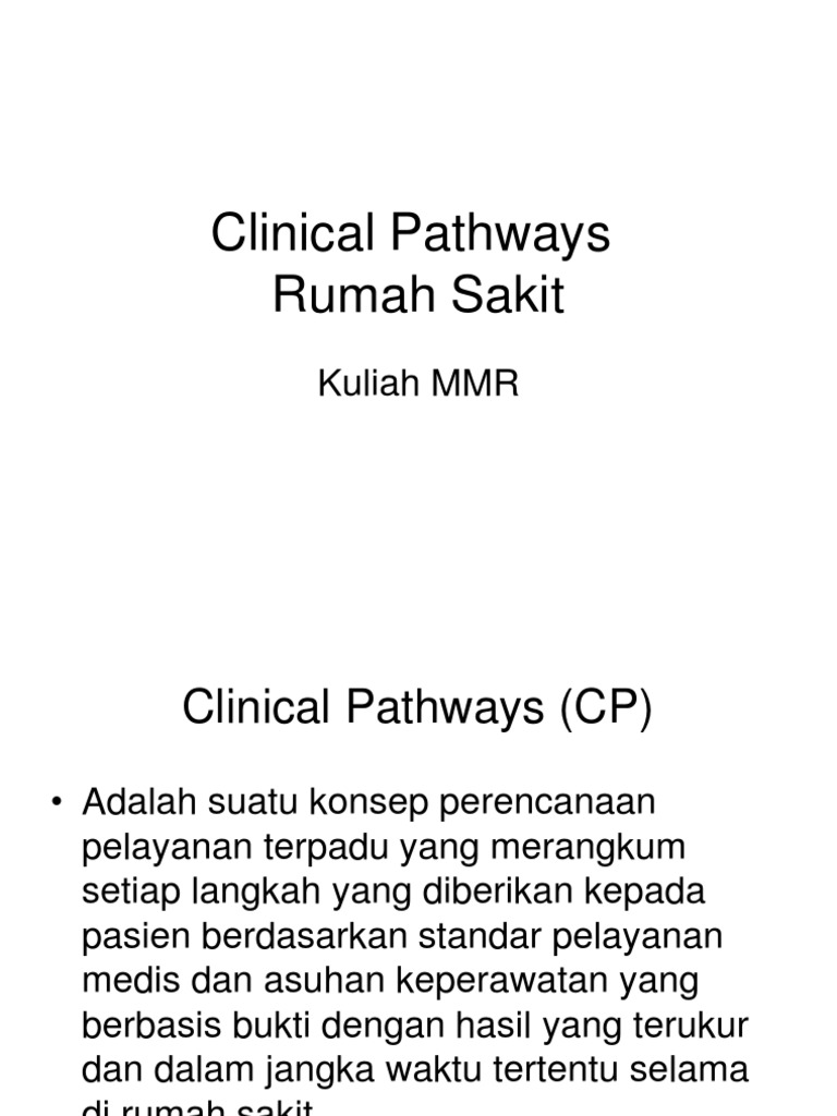 Clinical Pathways - PPT Kuliah | PDF