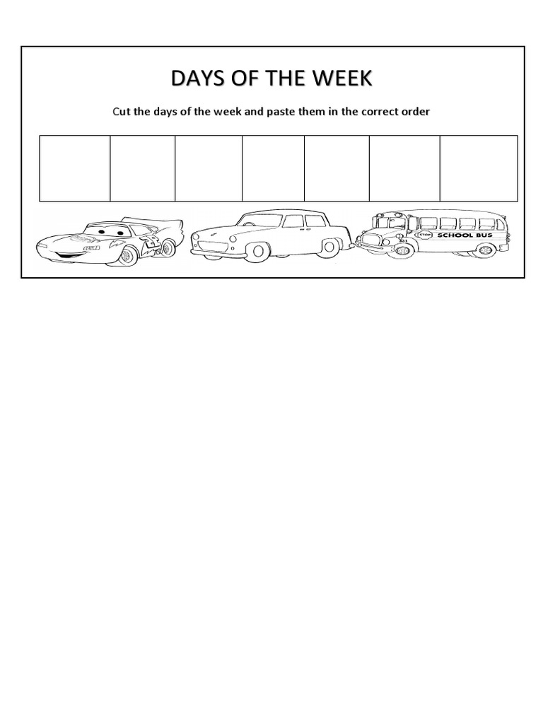 Days of the Week Ordering Activity | PDF
