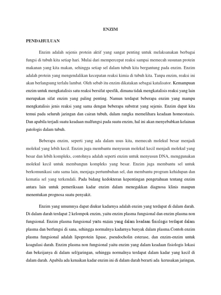 Praktikum Biokimia Enzim | PDF