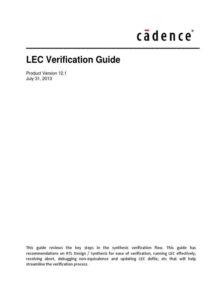 LEC Verification Guide | Download Free PDF | Formal Verification | Program Optimization