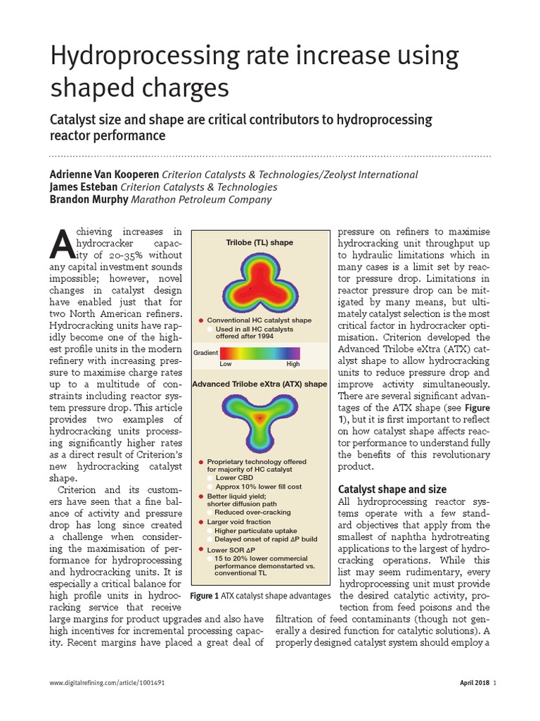 Hydroprocessing Rate Increase Using Shaped Change | PDF | Cracking ...