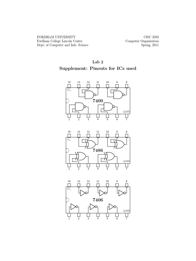 Supplement: Pinouts For Ics Used | PDF