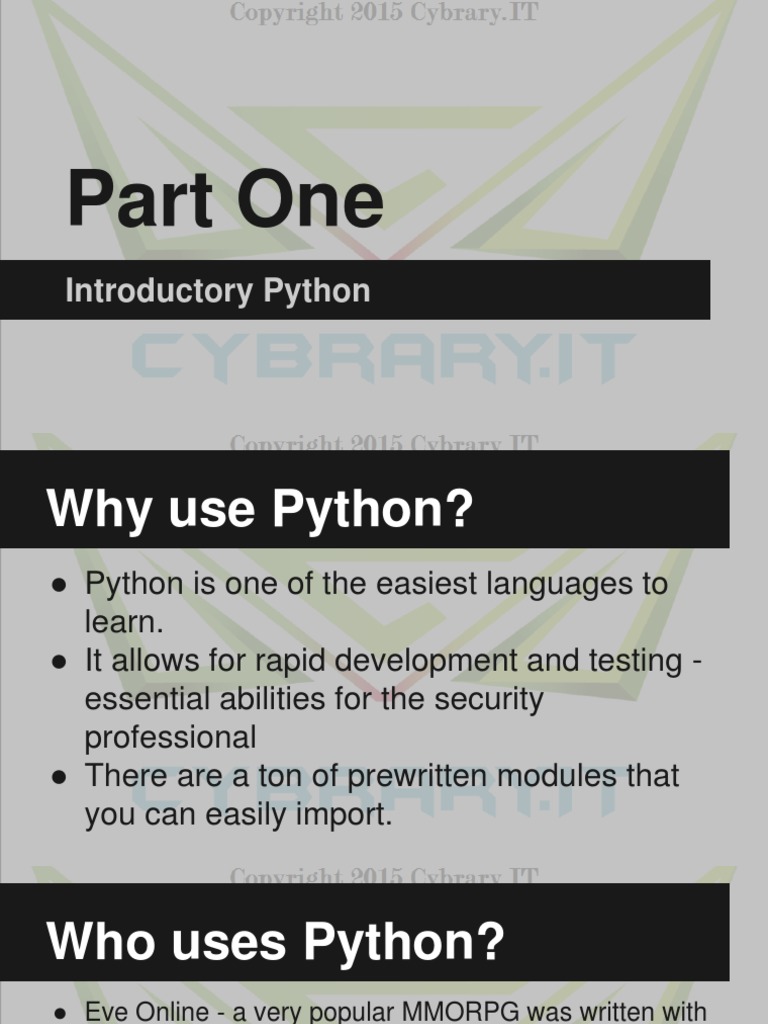 Introductory Python | Download Free PDF | Python (Programming Language ...