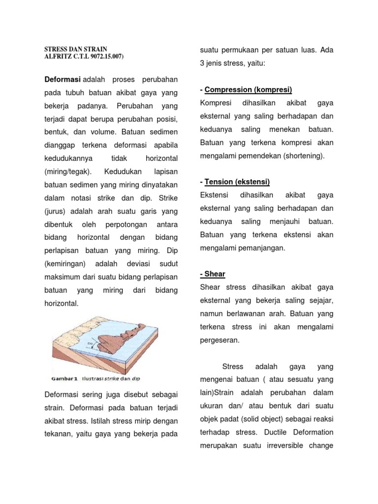 Stress dan Strain pada Batuan Ductile | PDF