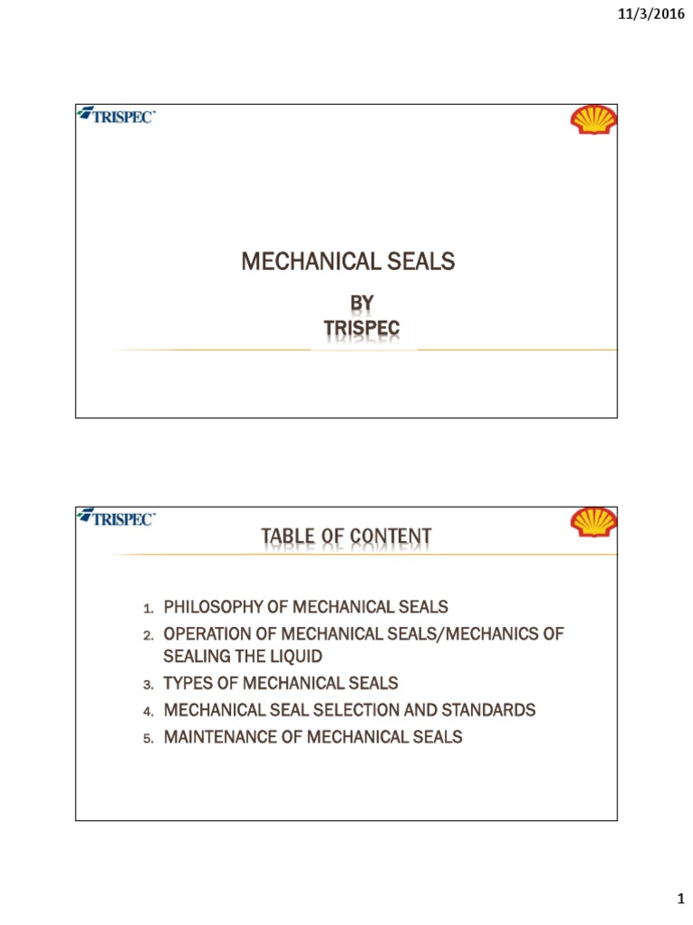 Mechanical Seal | PDF | Pump | Mechanical Engineering