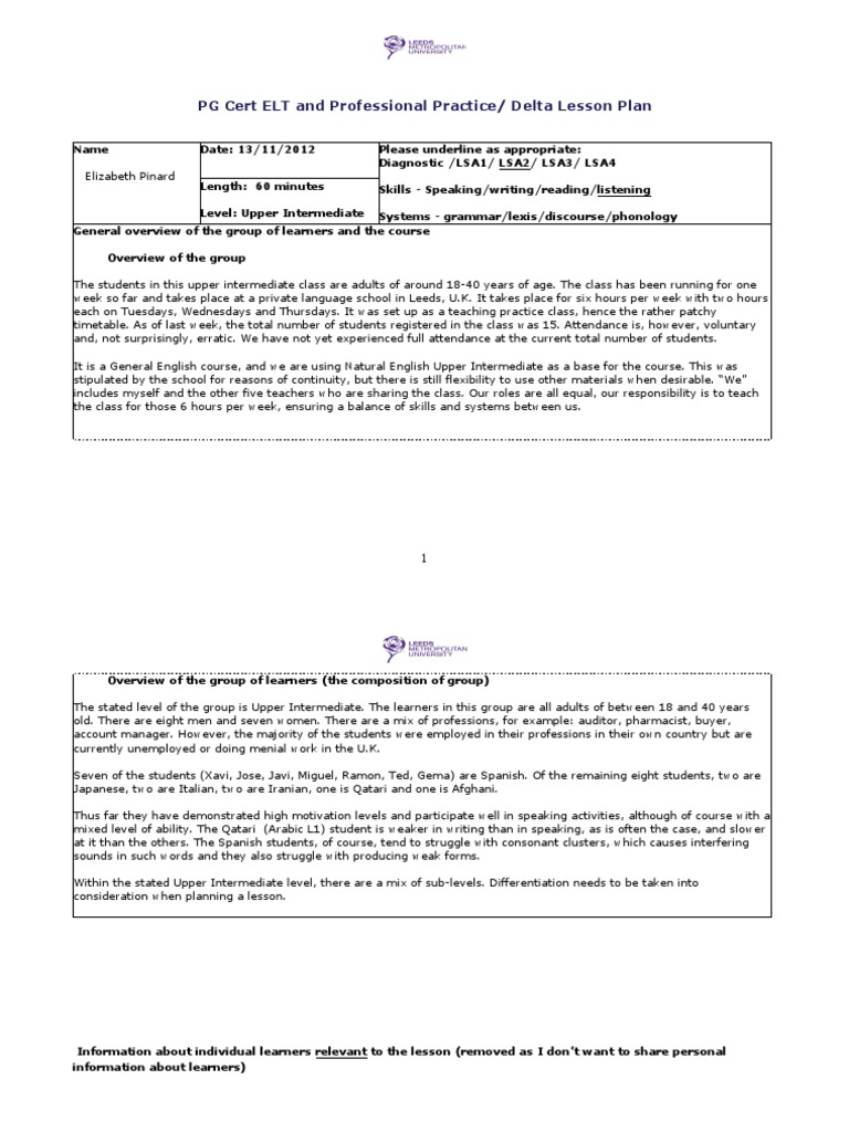 Lizzie Lsa2 Listening Plan Example | PDF | News | Conversation