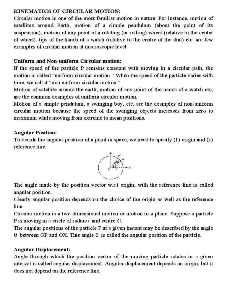 Circular Motion | PDF | Acceleration | Angle