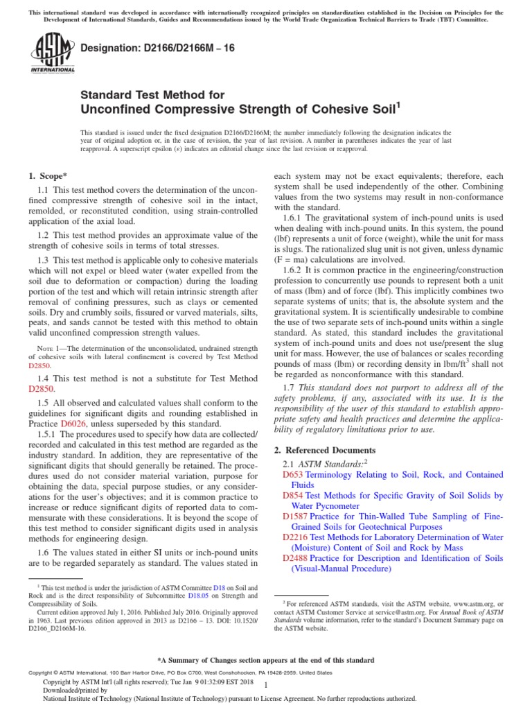 Unconfined Compressive Strength of Cohesive Soil | Strength Of ...