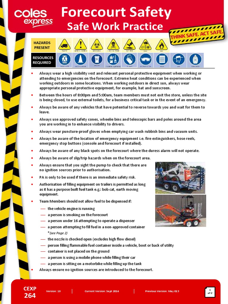 Guidelines for Ensuring Safety on Service Station Forecourts | PDF ...