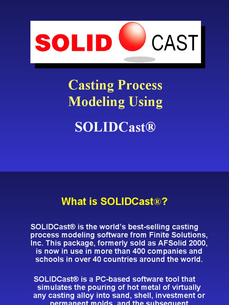 Casting Process Modeling Using: Solidcast® | PDF | Casting ...