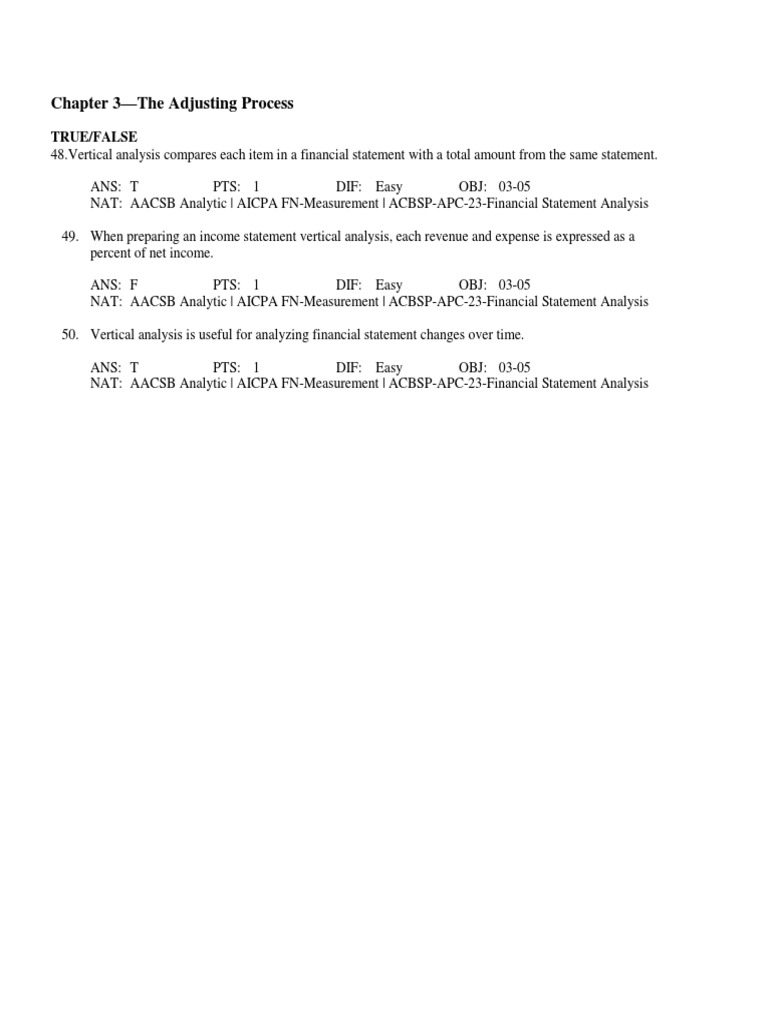 Chapter 3-The Adjusting Process: True/False | PDF