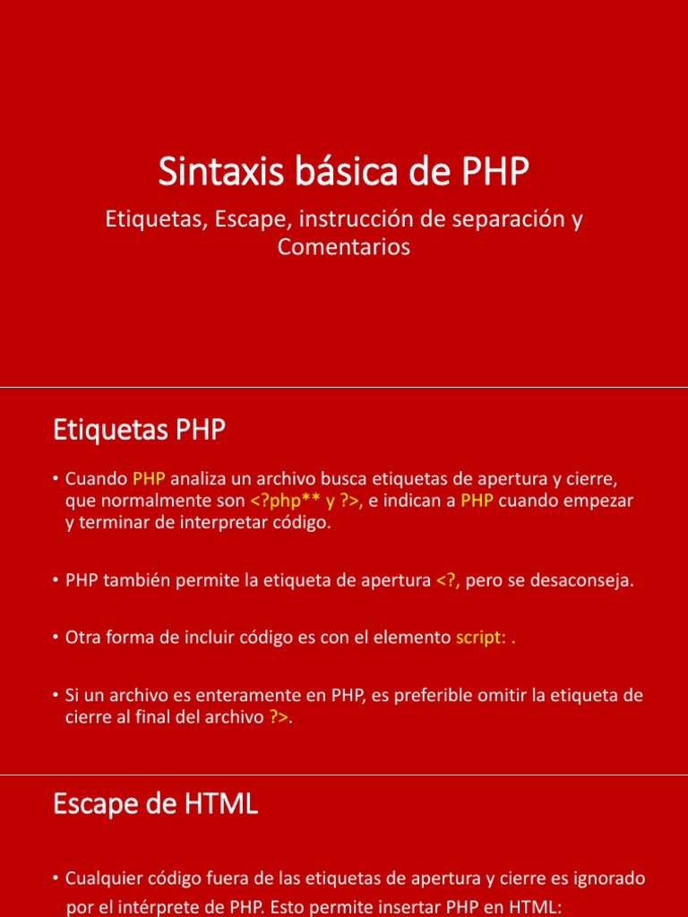 Instrucciones o Sentencias Predefinidas en PHP | PDF