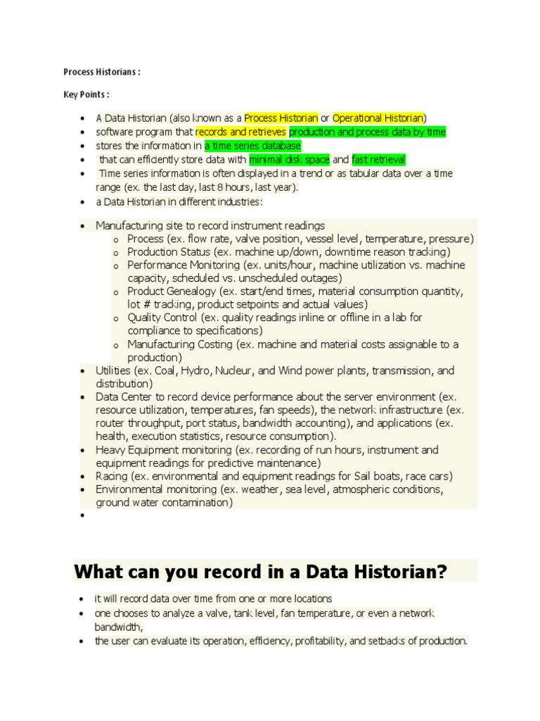 What Can You Record in A Data Historian? | PDF | Computing | Networking