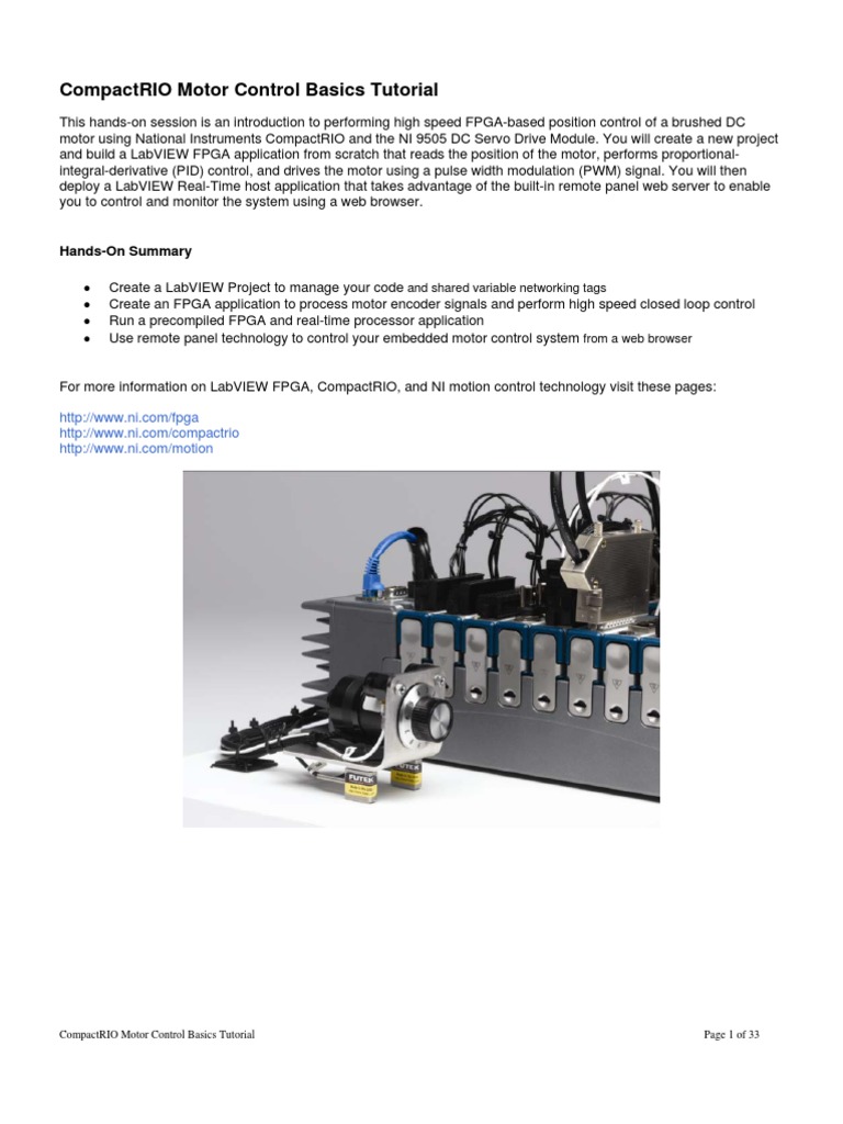 Compact Rio Motor Control Basics | PDF | Embedded System | Control Theory