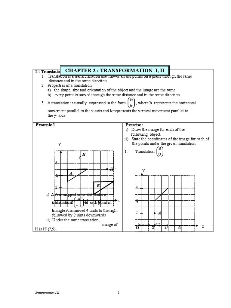 Geometry Transformations Guide | PDF | Cartesian Coordinate System ...