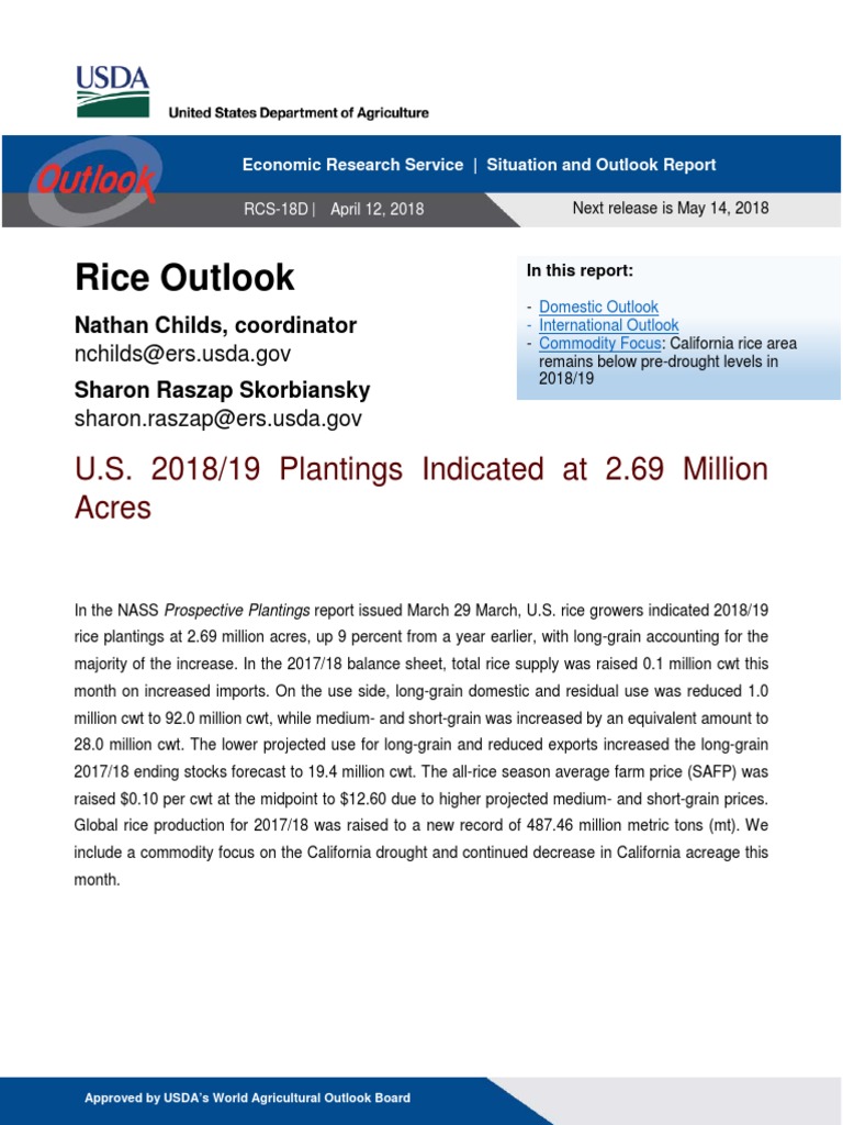 Rice Outlook | PDF | Rice | Economic Research Service