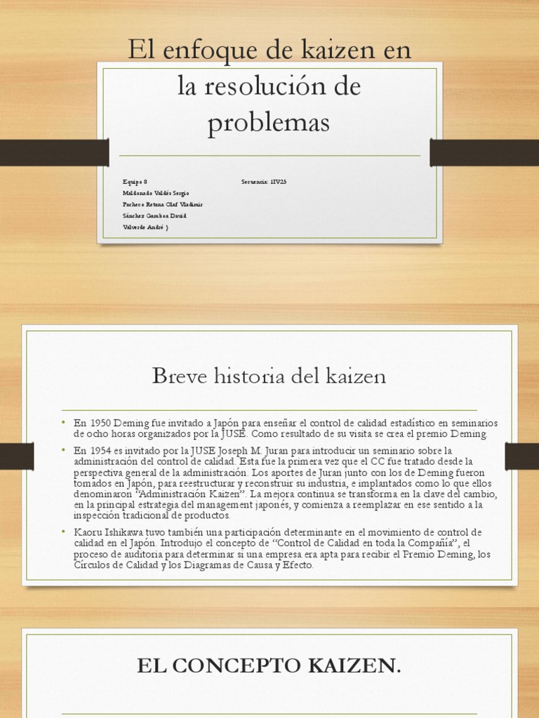 El Enfoque de Kaizen en La Resolución de | PDF | Calidad (comercial ...
