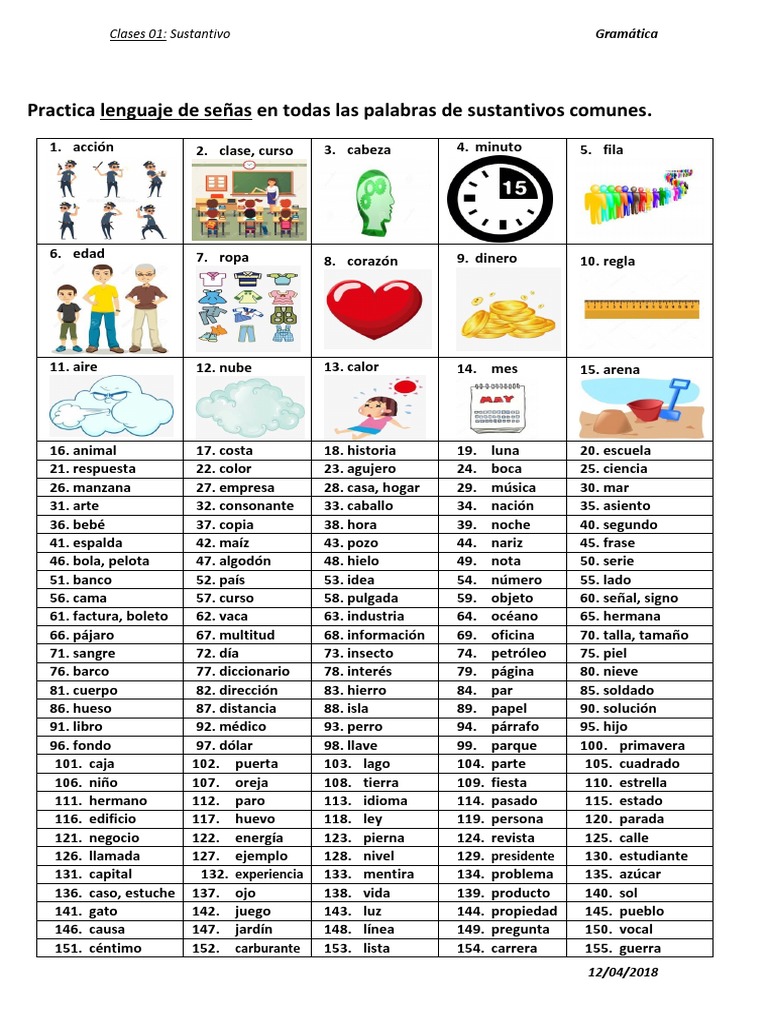 Practica en Todas Las Palabras de Sustantivos Comunes | PDF | Naturaleza