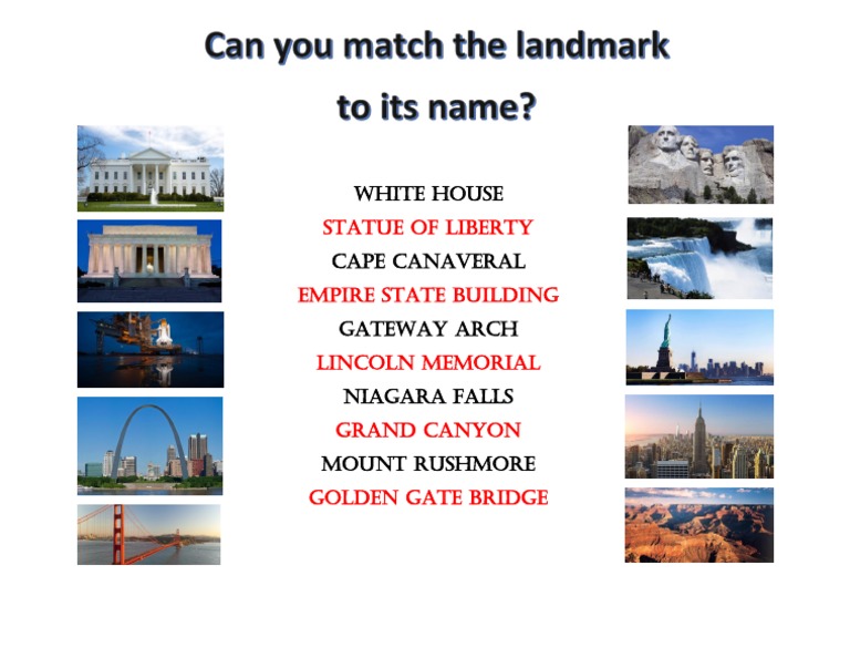 Iconic U.S. Landmarks Guide | PDF | Art | Young Adult