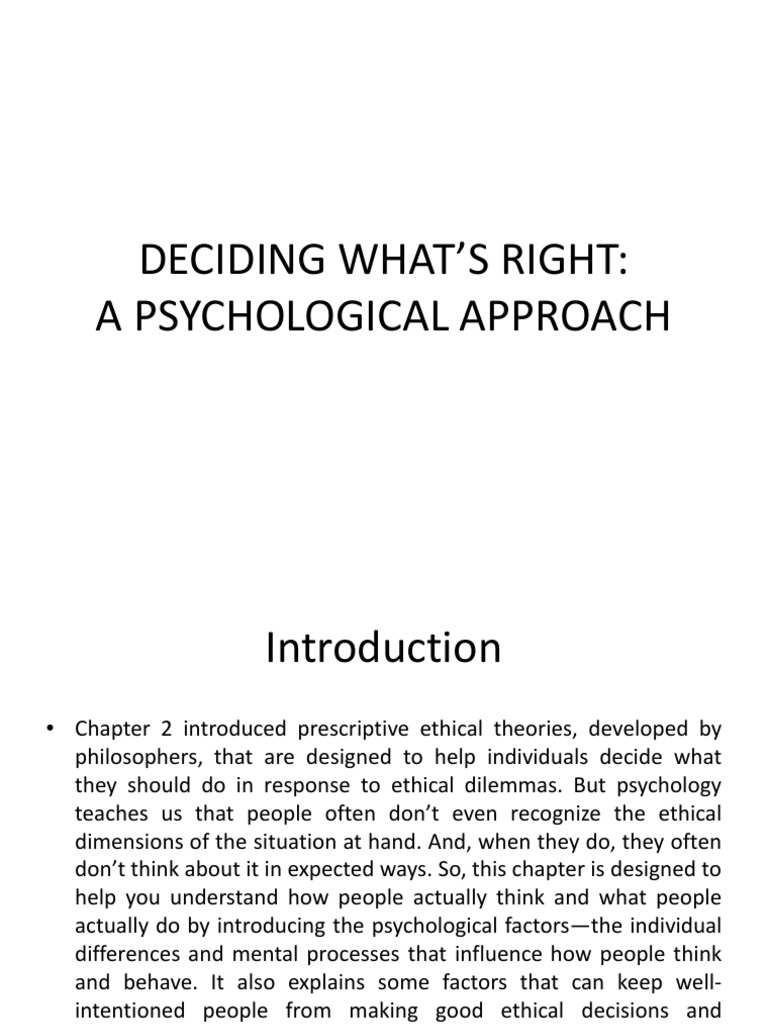 Chapter 3 Psychological 29 APRIL 17 | PDF | Decision Making | Thought