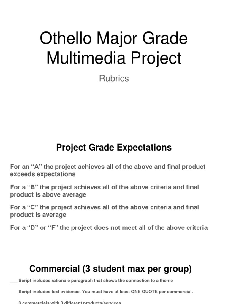 Multimedia Project Checklist | PDF | Leisure